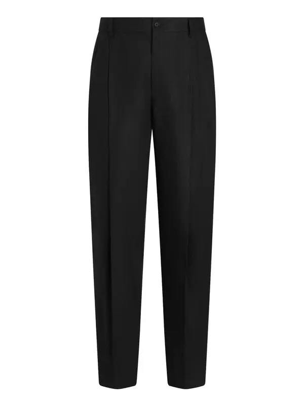 Dolce & Gabbana Tailored Linen Trousers - Black