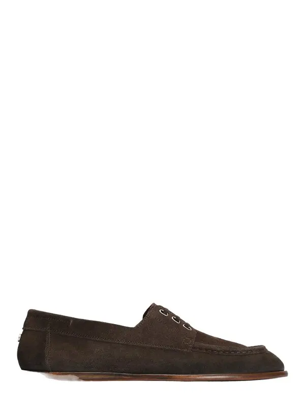 Dolce & Gabbana Derby Shoes In Split Suede - Brown