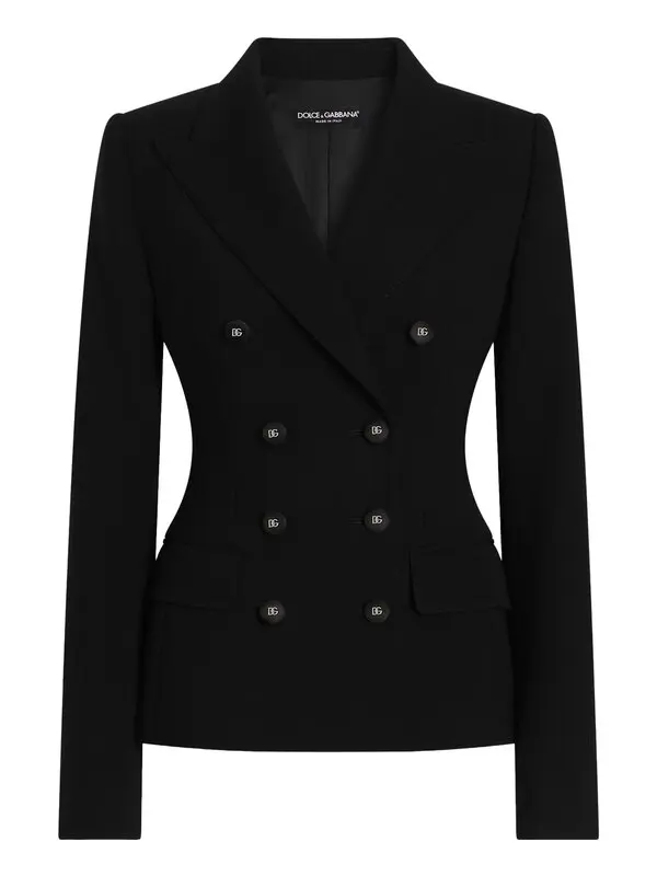 Dolce & Gabbana Double Wool Crêpe Double-breasted Jacket - Black