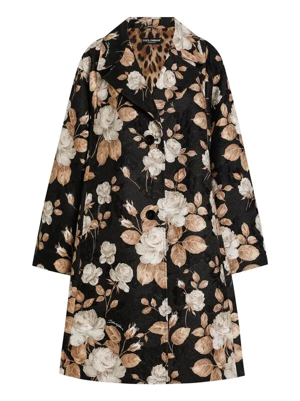 Dolce & Gabbana Vintage Rose Single-breasted Coat - Print