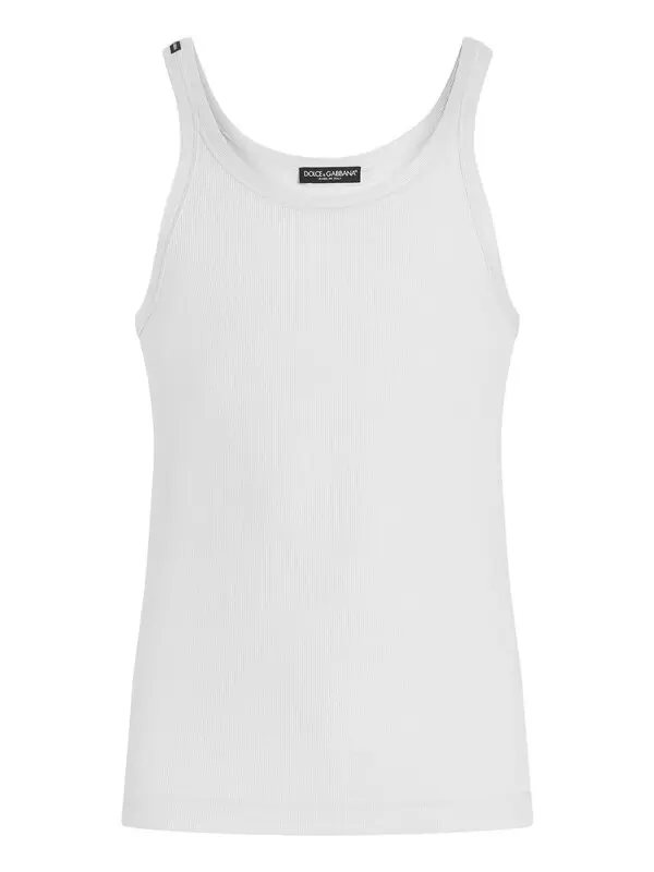 Dolce & Gabbana Ribbed Cotton Tank Top - Grey