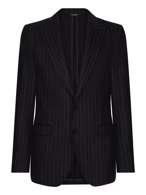 Dolce & Gabbana Single-breasted Pinstripe Flannel Taormina-fit Jacket - Multicolor