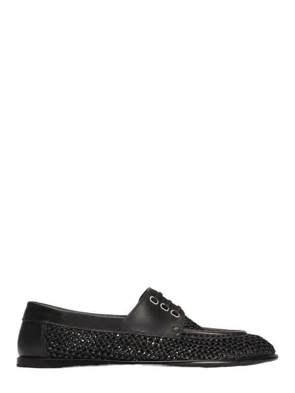 Dolce & Gabbana Raffia Derby Shoes - Black