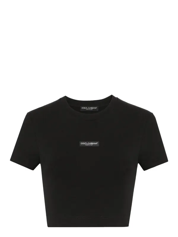 Dolce & Gabbana Jersey T-shirt With Logo - Black