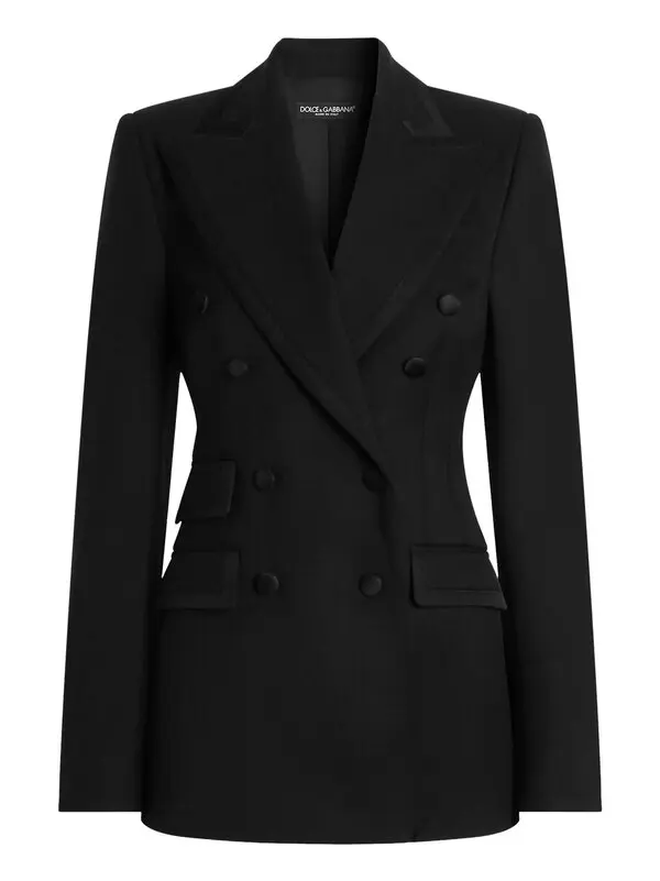 Dolce & Gabbana Bi-stretch Twill Double-breasted Jacket - Black