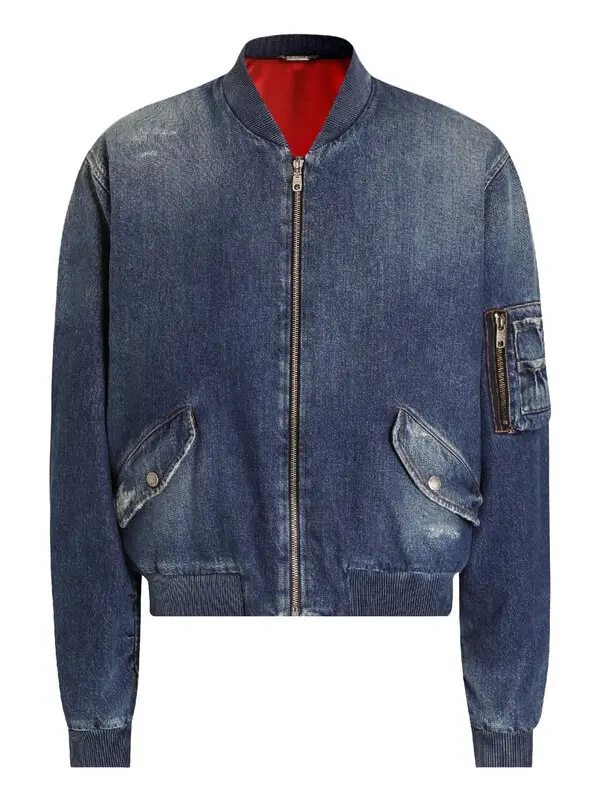 Dolce & Gabbana Denim Bomber Jacket - Multicolor