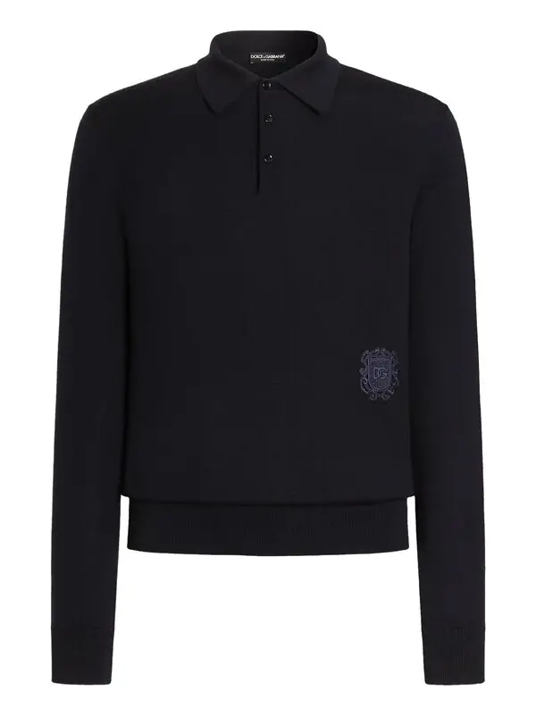 Dolce & Gabbana Virgin Wool Polo Shirt - Blue