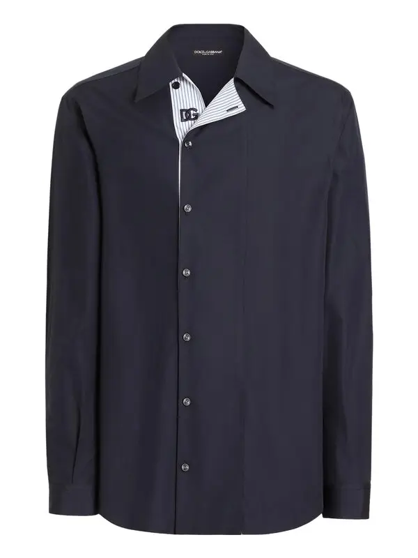Dolce & Gabbana Martini Cotton Poplin Shirt - Blue