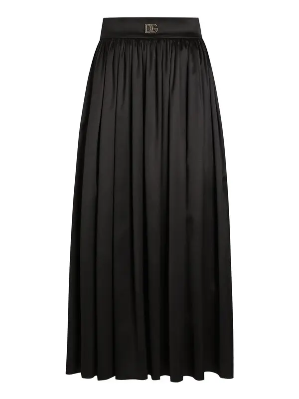 Dolce & Gabbana Skirt With Metal Logo - Black