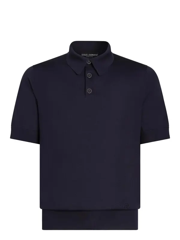 Dolce & Gabbana Silk Polo Shirt - Blue