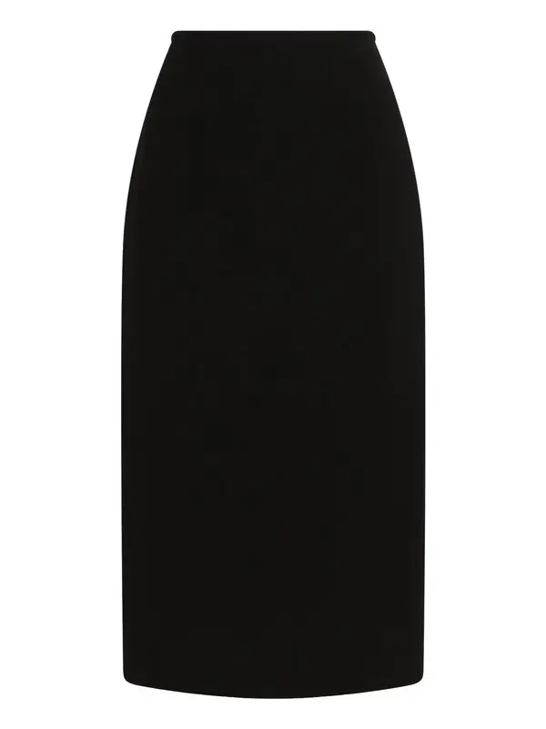 Dolce & Gabbana Double Wool Crêpe Pencil Skirt - Black