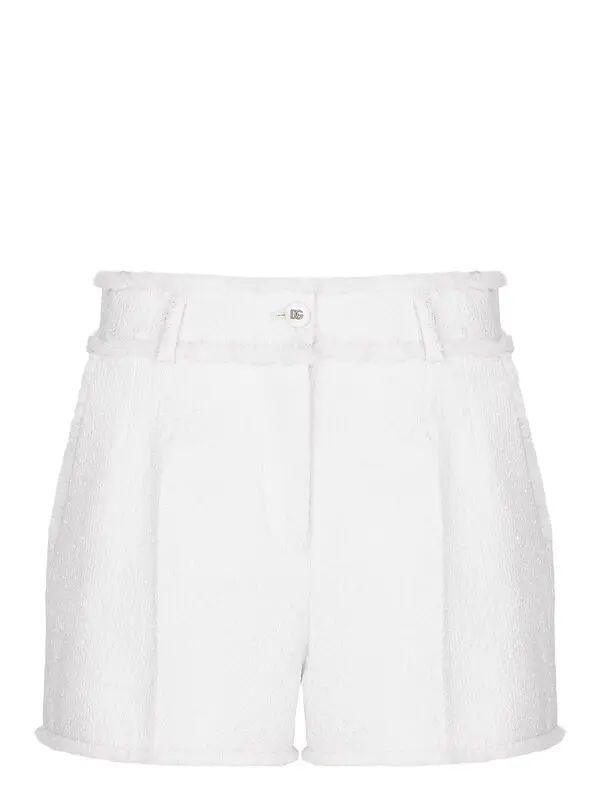 Dolce & Gabbana Raschel Tweed Shorts - White