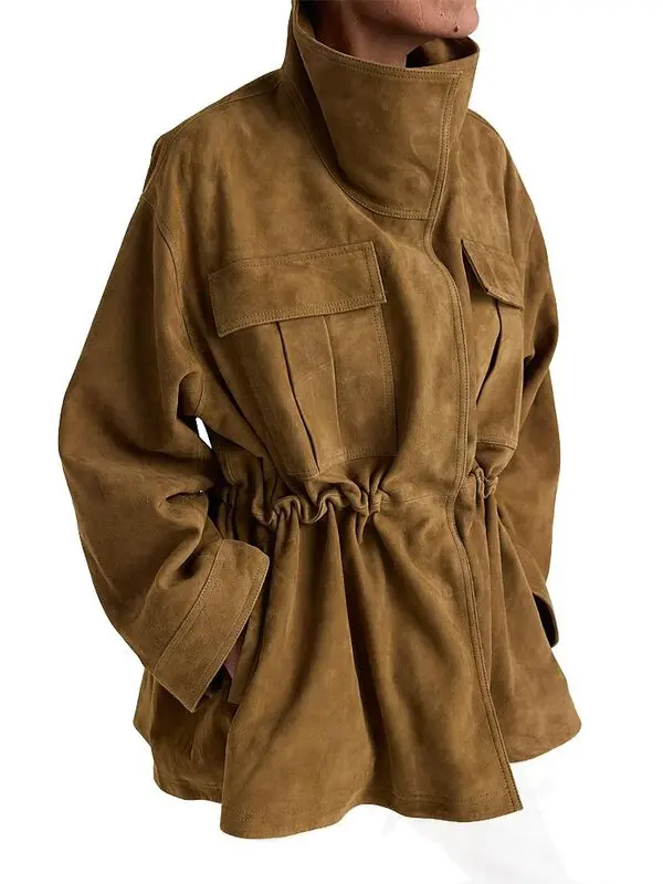 RÓHE Sculptural Suede Jacket - Sage