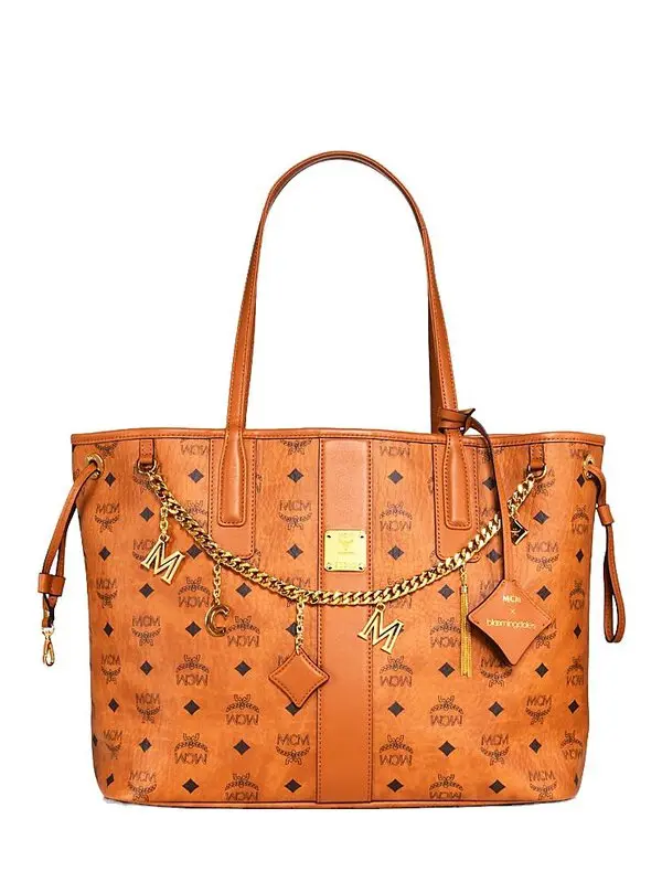 Mcm Liz Visetos Canvas Shopper Bag - Cognac