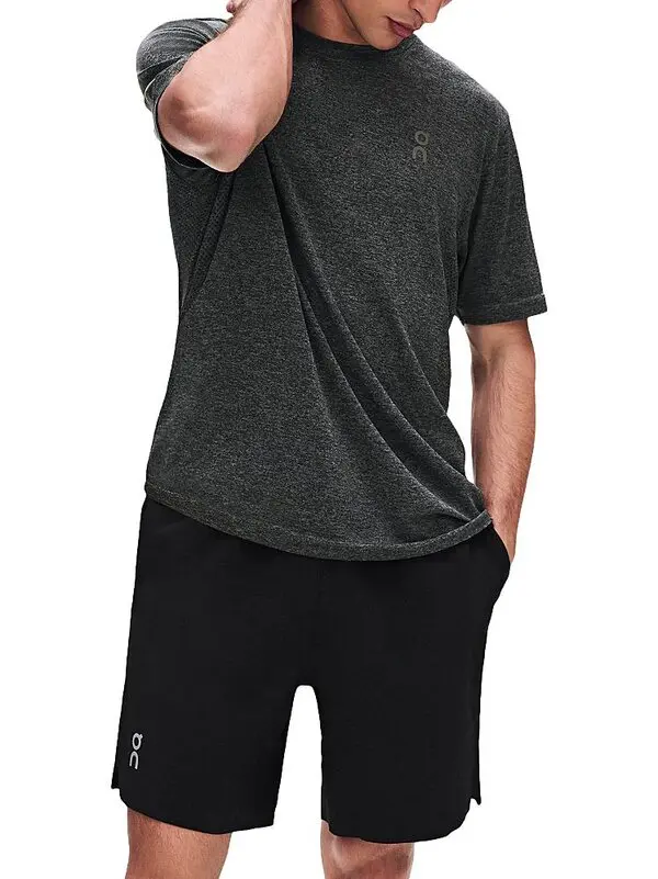 On Train 7 Logo Waistband Drawstring Shorts - Black