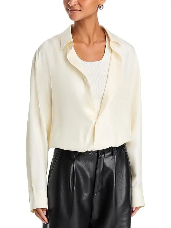 Alexander Wang Pre-styled Cami Top With Button-up Shirt - Ivory