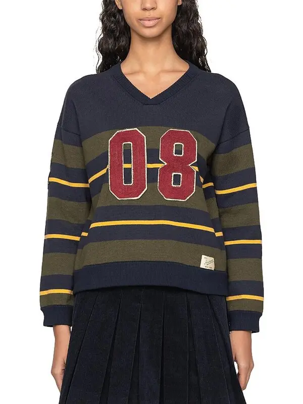 Sea Mina V Neck Sweater - Green