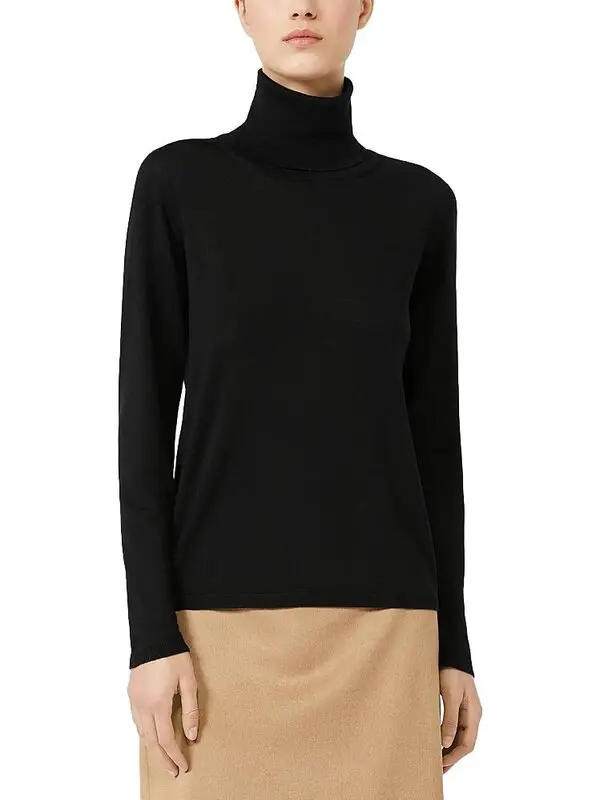Max Mara Mxmsaluto Wool Turtleneck Sweater - Black