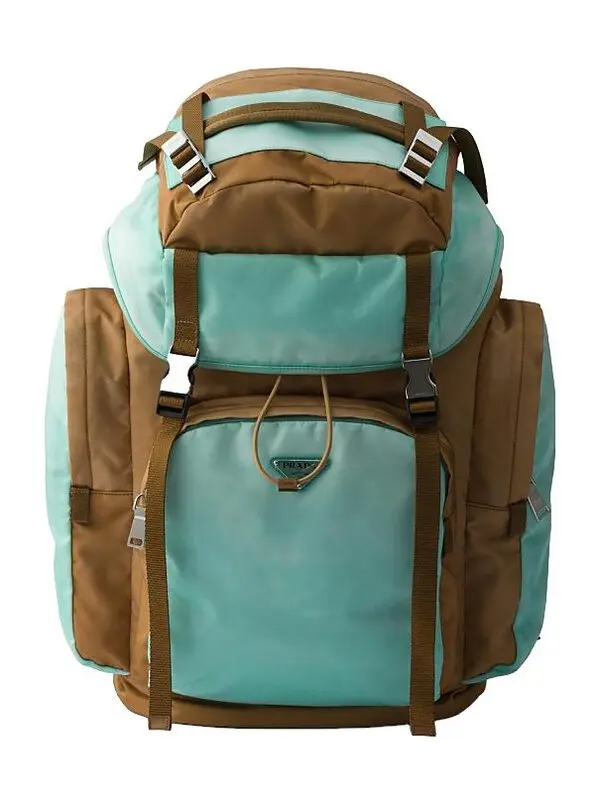 Prada Re-nylon And Saffiano Leather Backpack - Brown