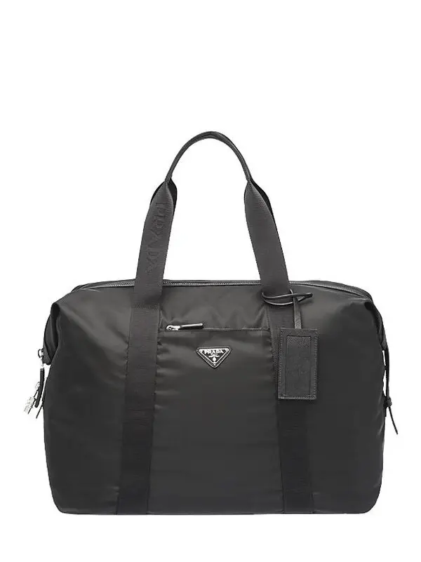 Prada Re-nylon And Saffiano Leather Duffle Bag - Black