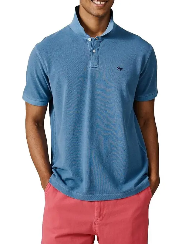 Aubin Lusby Short Sleeve Pique Polo Shirt - Washed Blue