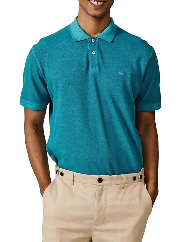 Aubin Lusby Short Sleeve Pique Polo Shirt - Washed Jade