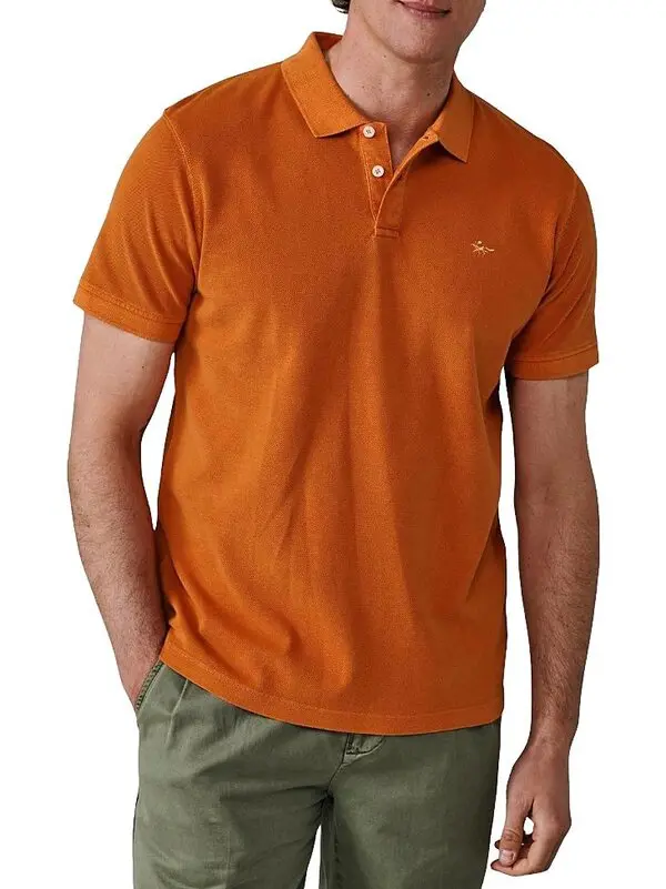 Aubin Lusby Short Sleeve Pique Polo Shirt - Washed Orange