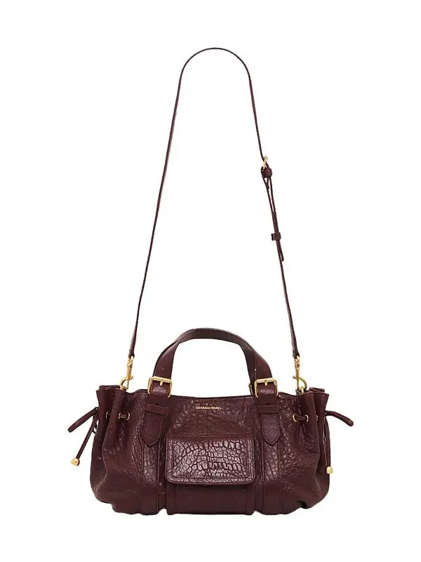 Gerard Darel 18h Medium Leather Handbag - Redwine