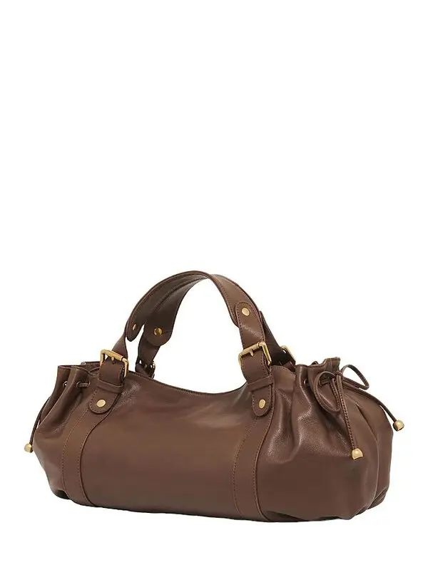 Gerard Darel 24h Large Leather Handbag - Taupe
