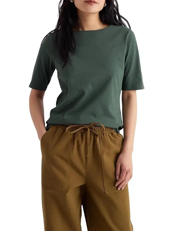 SEASALT CORNWALL Boat Neck T-shirt - Light Coppice