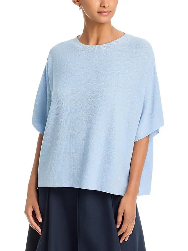 Fabiana Filippi Oversized Cotton Blend Sweater - Light Blue