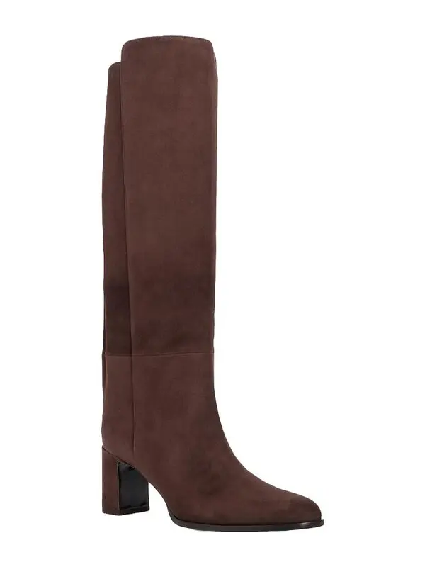 JIMMY CHOO Caly Suede Block Heel Knee High Boots - Chocolate