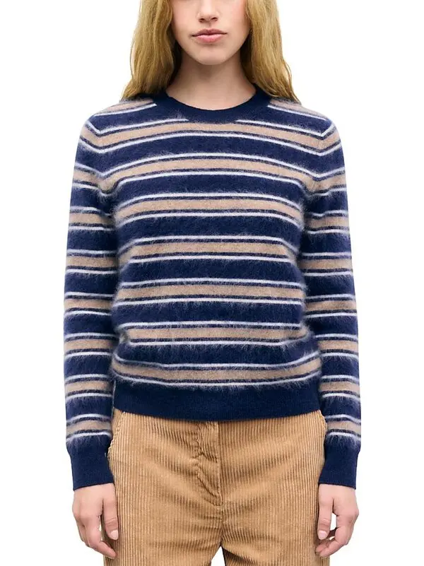 Gerard Darel Rima Brushed Wool Crewneck Sweater - Camel