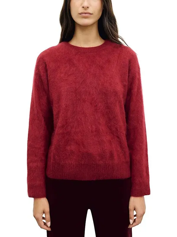 Gerard Darel Rida Brushed Cashmere Crewneck Sweater - Red