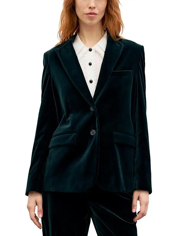 Gerard Darel Jyna Velvet Blazer - Green