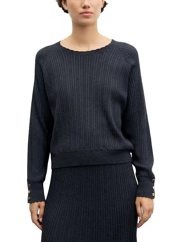 Gerard Darel Rita Ribbed Knit Sweater - Charcoal