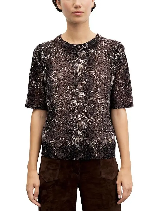 Gerard Darel Rosa Printed Wool Sweater - Brown