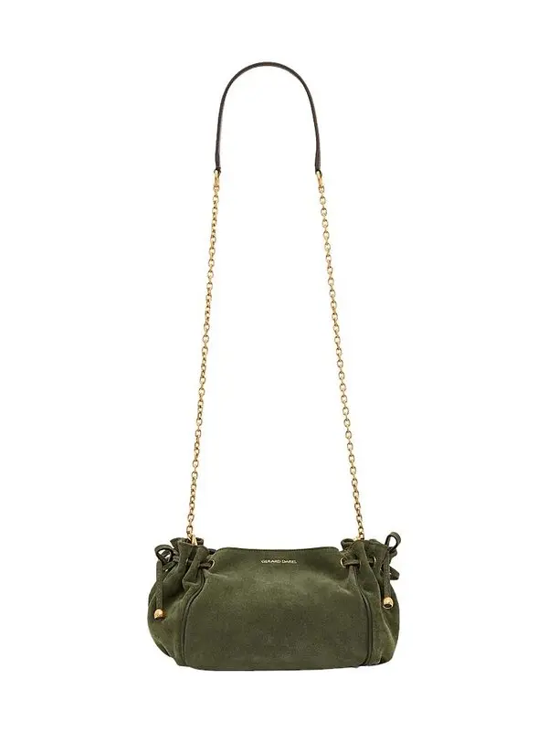 Gerard Darel Le Mini 24 Suede Crossbody Bag - Green