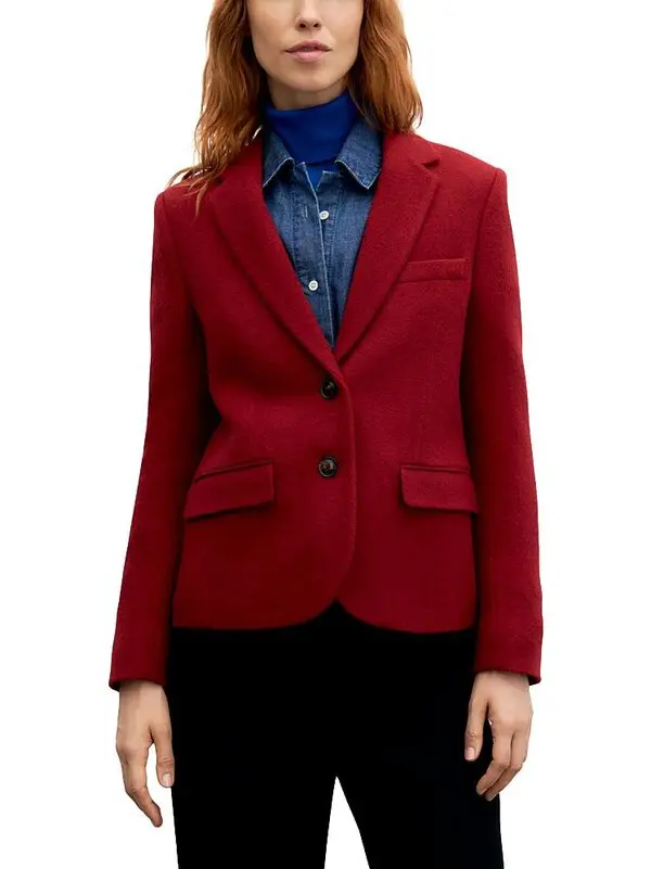 Gerard Darel Julis Wool Blazer - Red