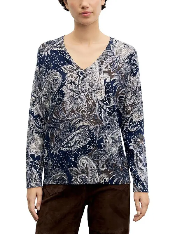 Gerard Darel Rhea Wool V Neck Sweater - Navy