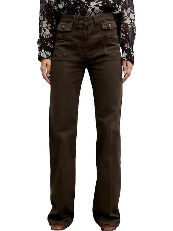 Gerard Darel Anna High Rise Flare Jeans - Brown