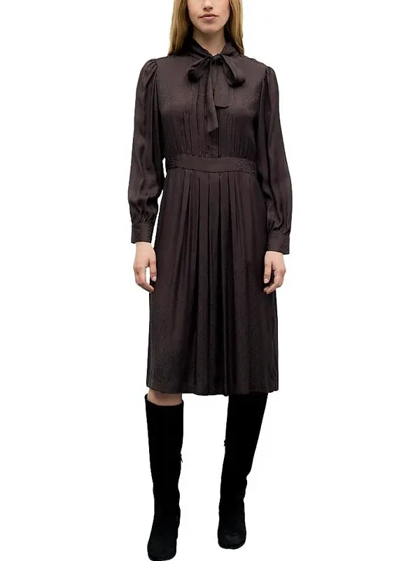 Gerard Darel Tie Neck Dress - Cinnamon