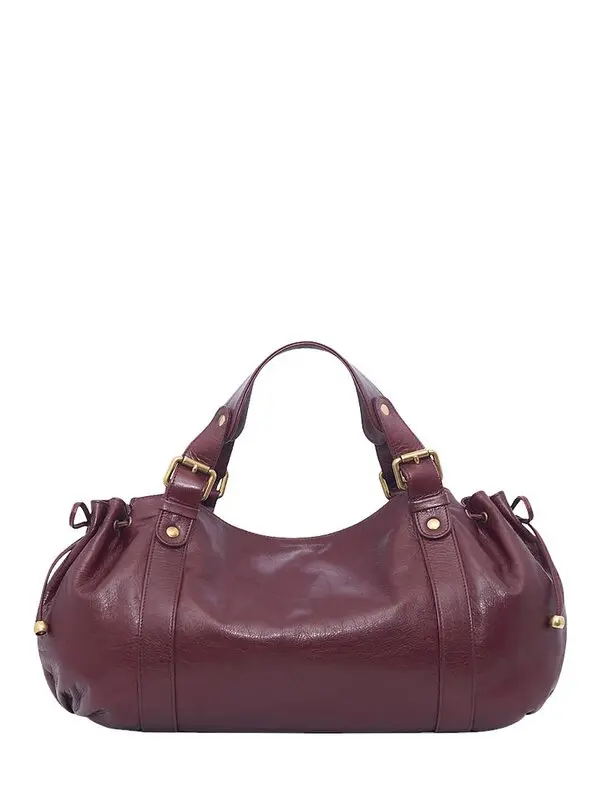 Gerard Darel 24h Large Leather Handbag - Redwine