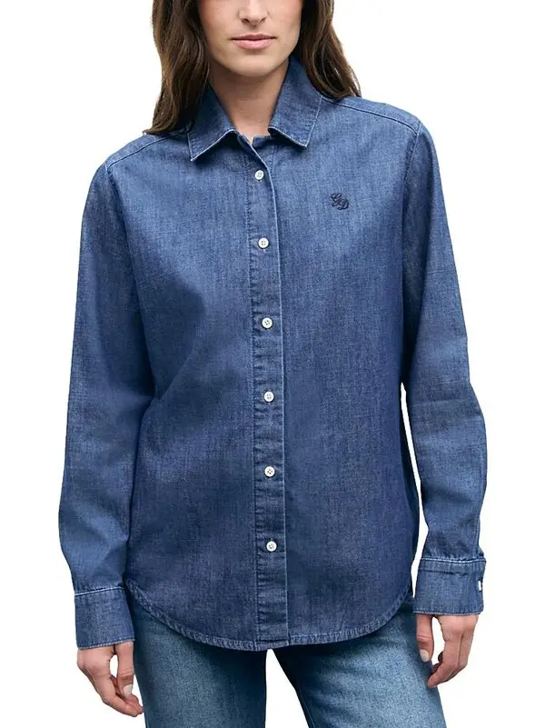 Gerard Darel Lucy Cotton Button Front Shirt - Blue