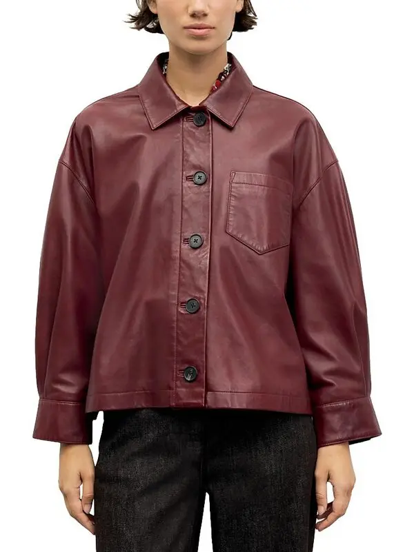 Gerard Darel Penny Leather Jacket - Redwine