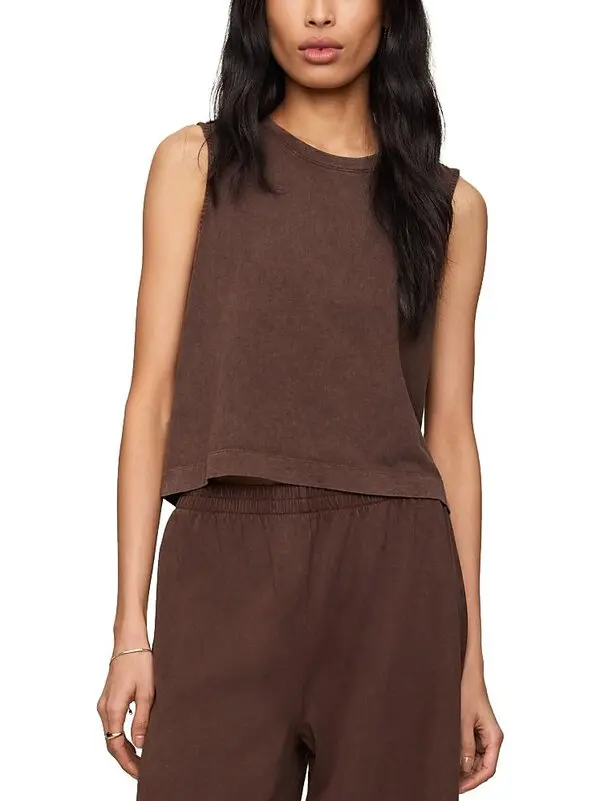 Z Supply Sloane Cotton Jersey Muscle Tee - Dark Chocolate
