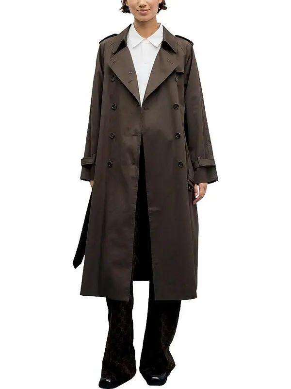 Gerard Darel Serge Long Trench Coat - Brown