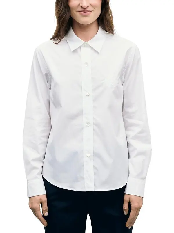 Gerard Darel Luma Cotton Button Front Shirt - White