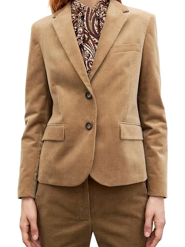 Gerard Darel Jelani Cotton Stretch Corduroy Blazer - Straw