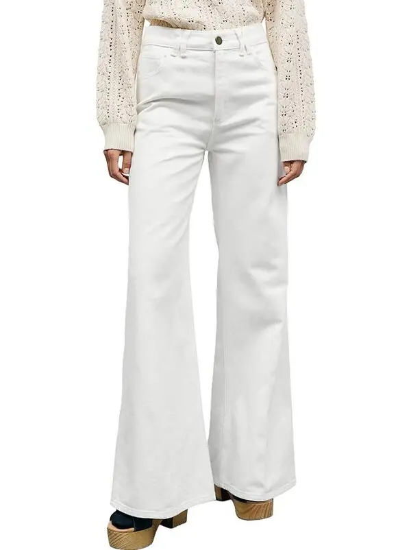 Gerard Darel Bianca High Rise Straight Jeans - White
